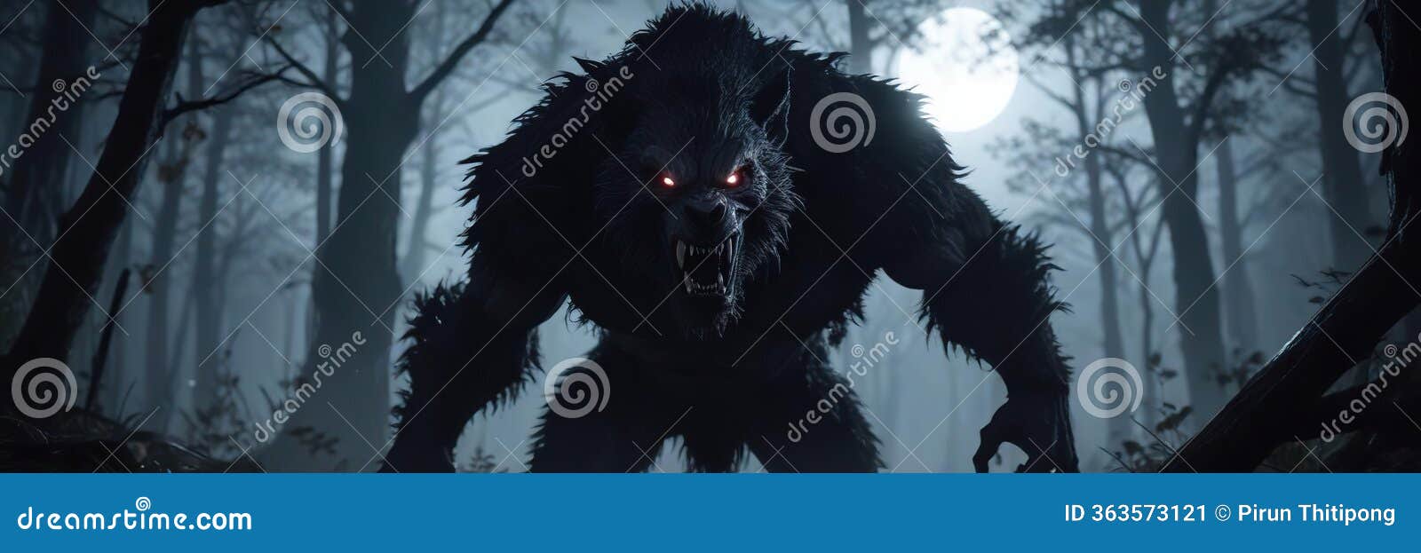 A Werewolf With A Full Moon Royalty-Free Stock Image | CartoonDealer ...