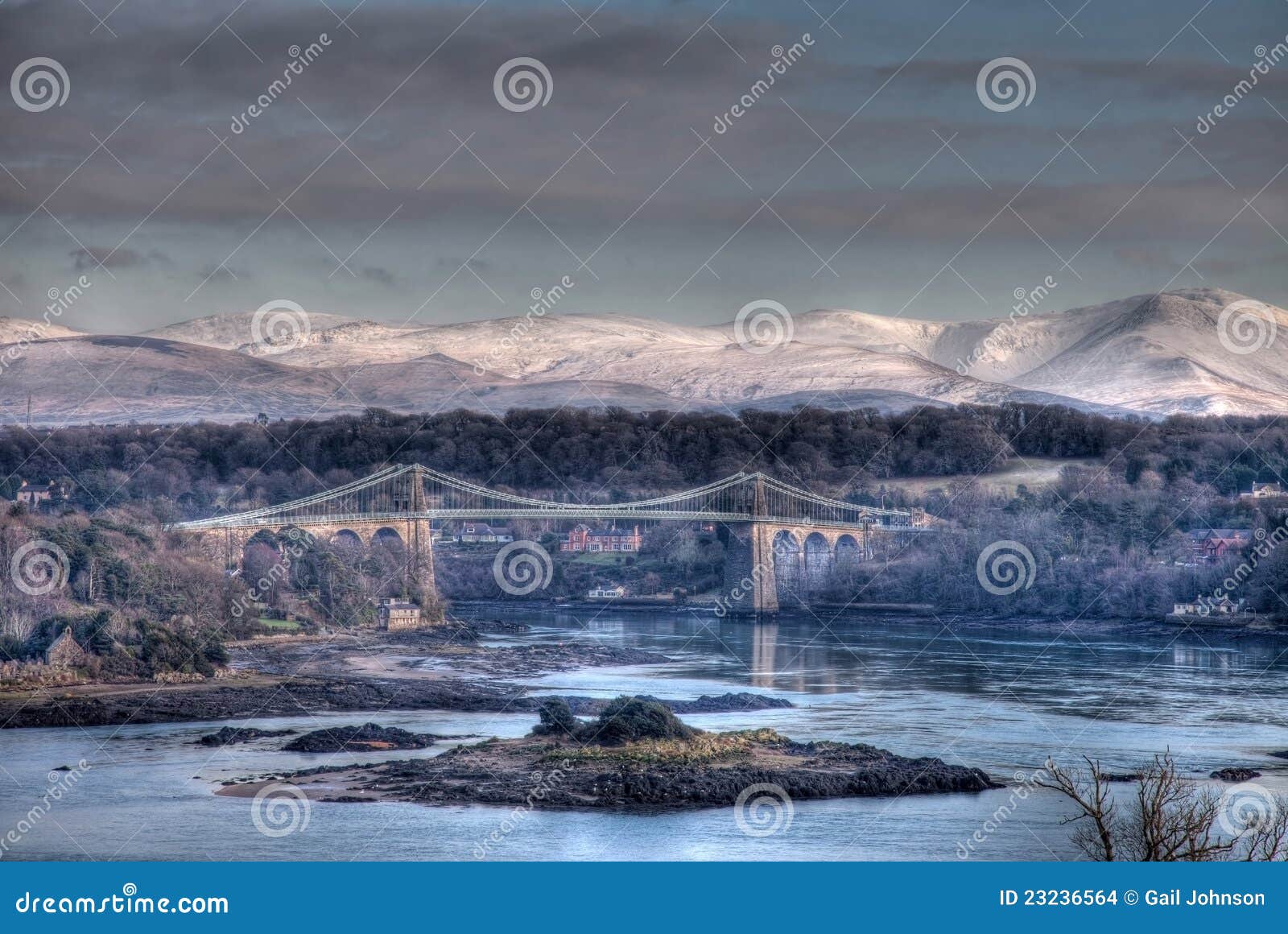 Menai Bridge stock photo. Image of wales, suspension - 23236564