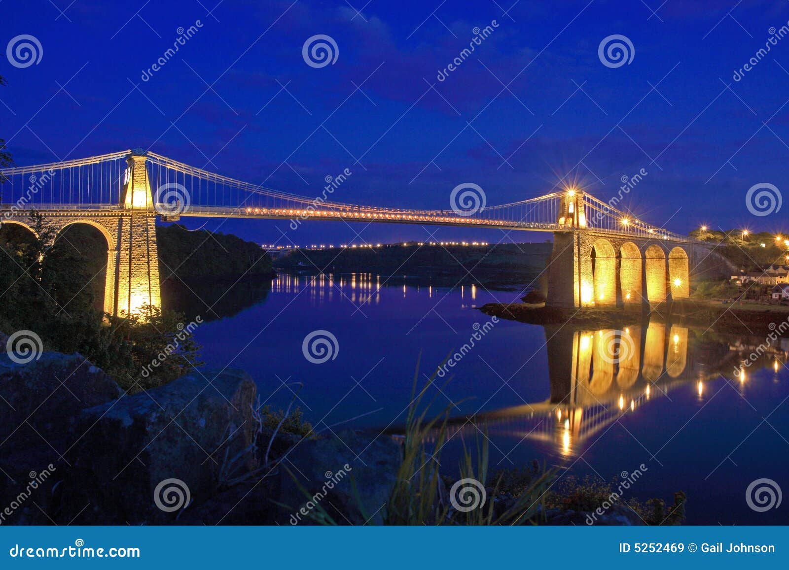 Menai Bridge stock image. Image of britain, telford, welsh - 5252469
