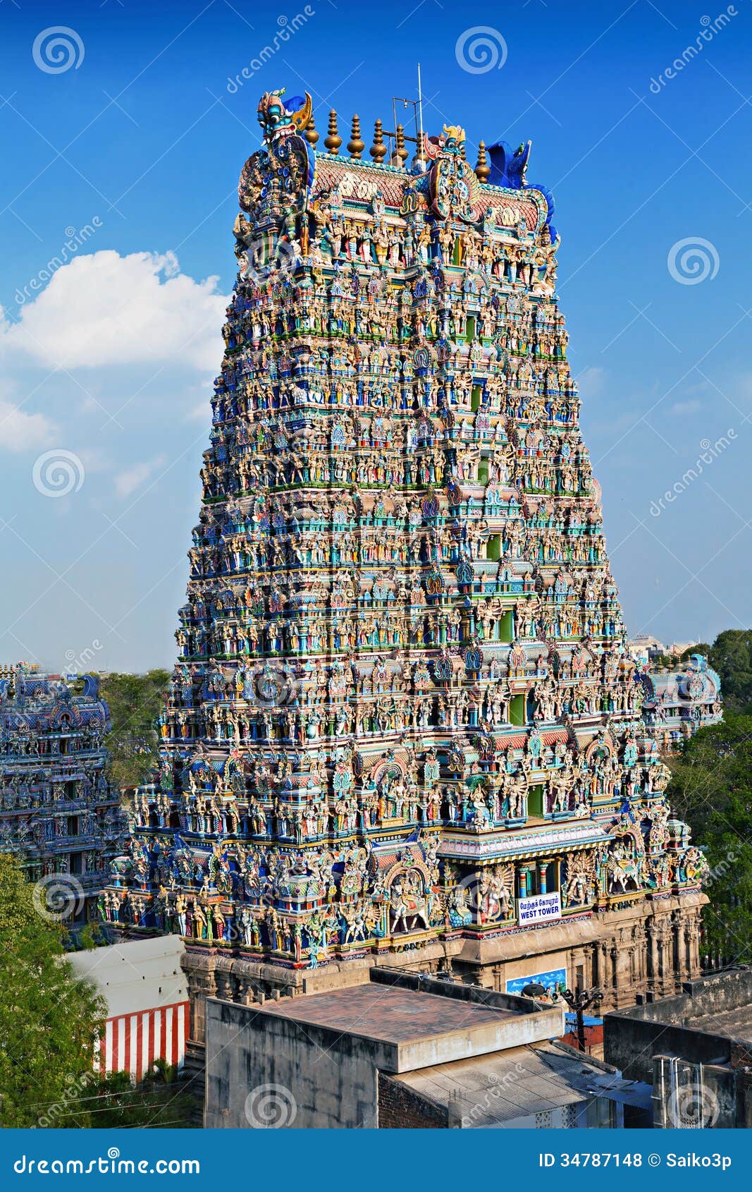 Menakshi-Tempel, Indien stockfoto. Bild von nahaufnahme - 34787148