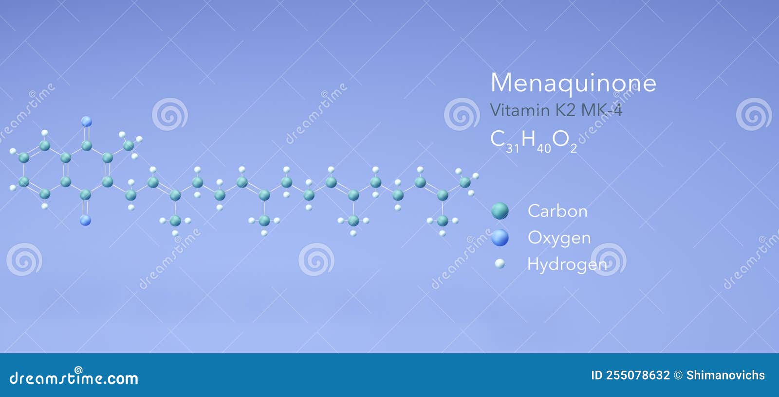 Menaquinone, Vitamin K2, Molecular Structures, 3d Model, Structural ...