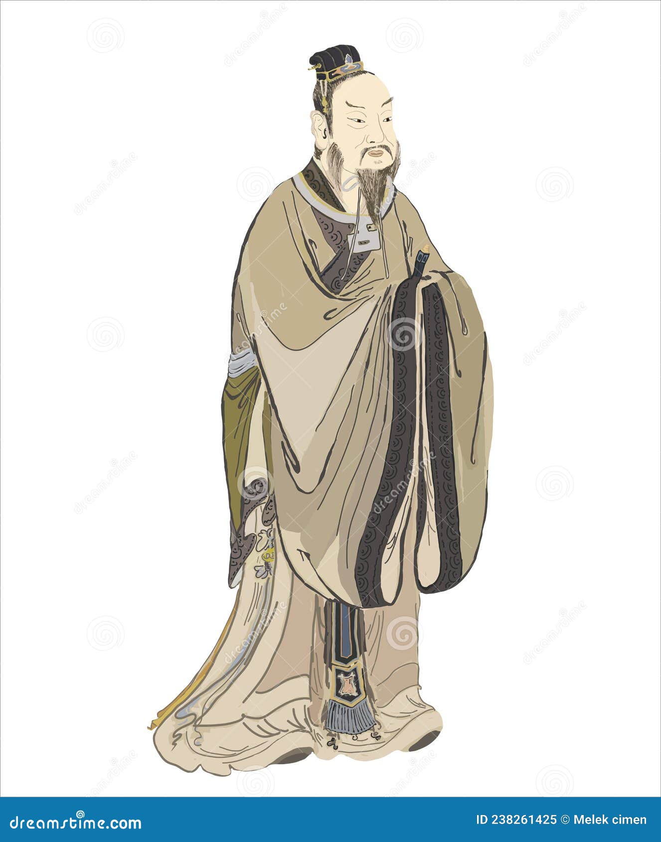 Mencius Line Art Portrait, Vector | CartoonDealer.com #244478237