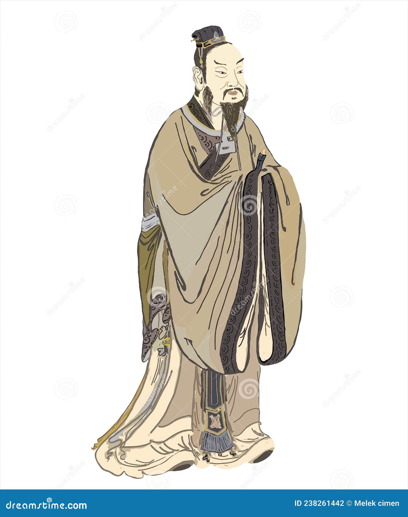 Mencius; or Mengzi Was a Chinese Confucian Philosopher. Vector ...