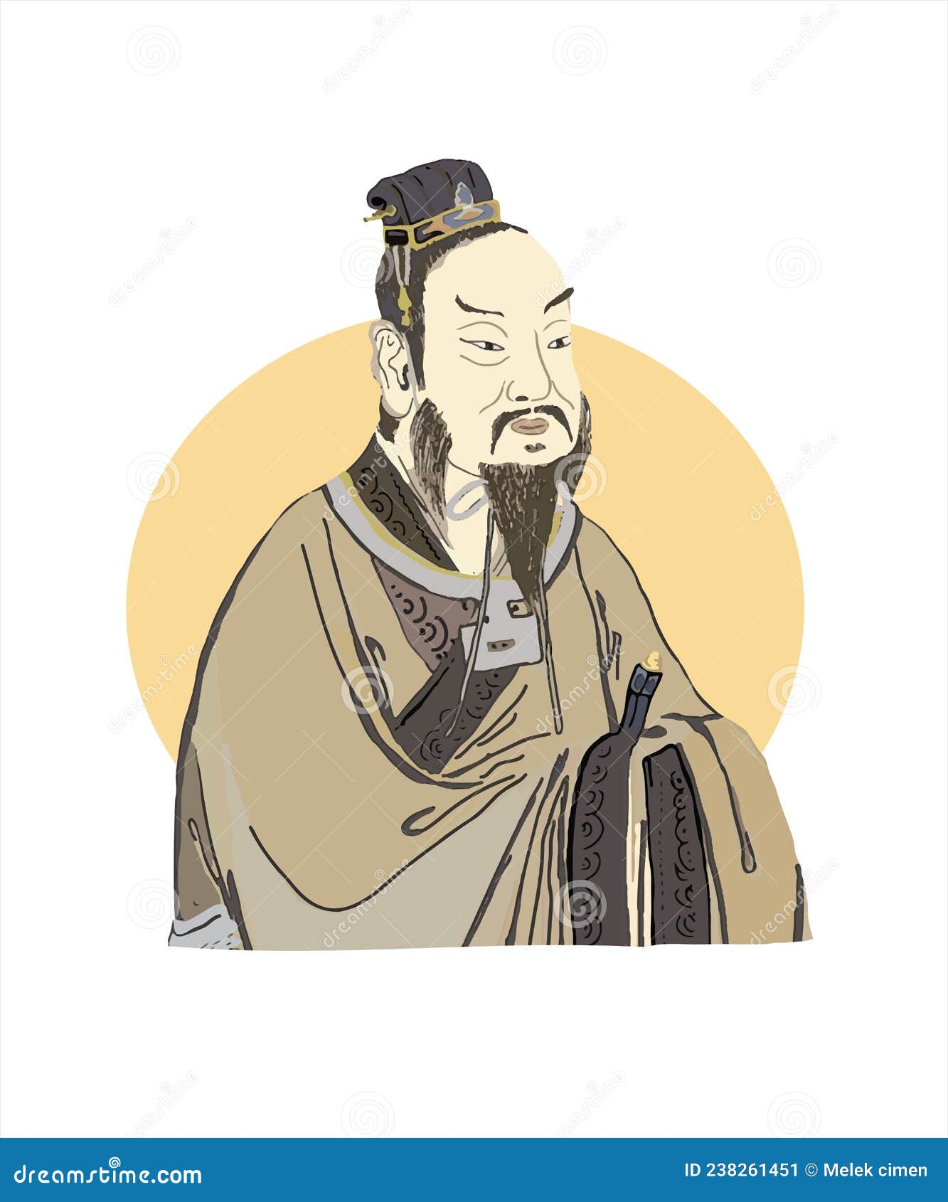 Mencius; or Mengzi Was a Chinese Confucian Philosopher. Vector ...