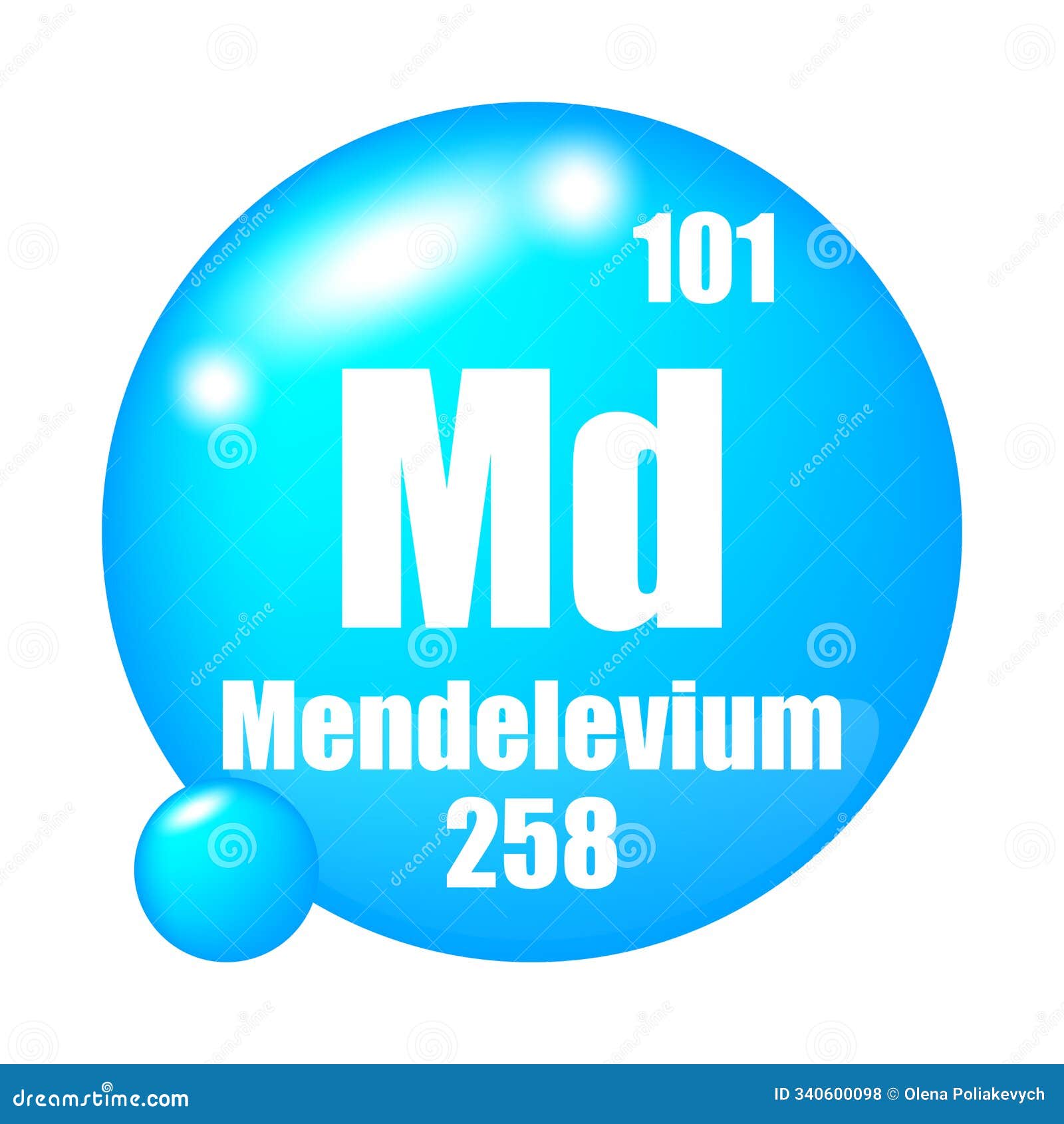 Mendelevium Icon. Md Chemical Element. Atomic Number 101. Mass 258 ...