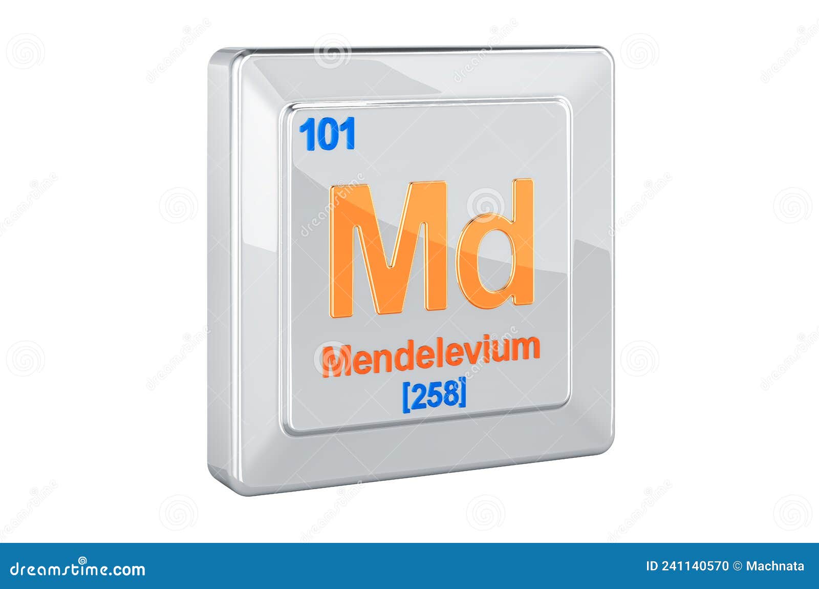 Mendelevium Md, Chemical Element Sign. 3D Rendering Stock Illustration ...