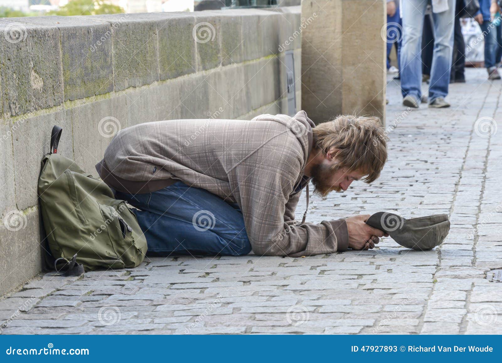 Mendicante Prague fotografia stock editoriale. Immagine di guadagnare ...