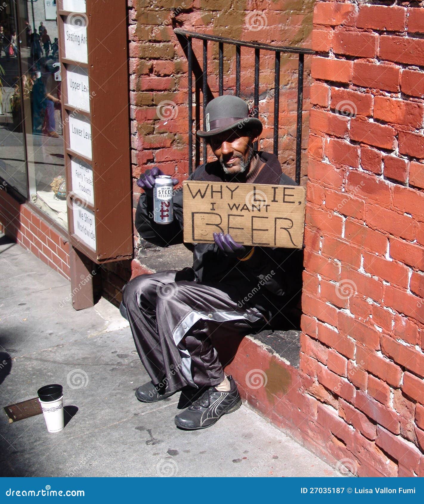 Mendicante a San Francisco fotografia editoriale. Immagine di alcolismo ...