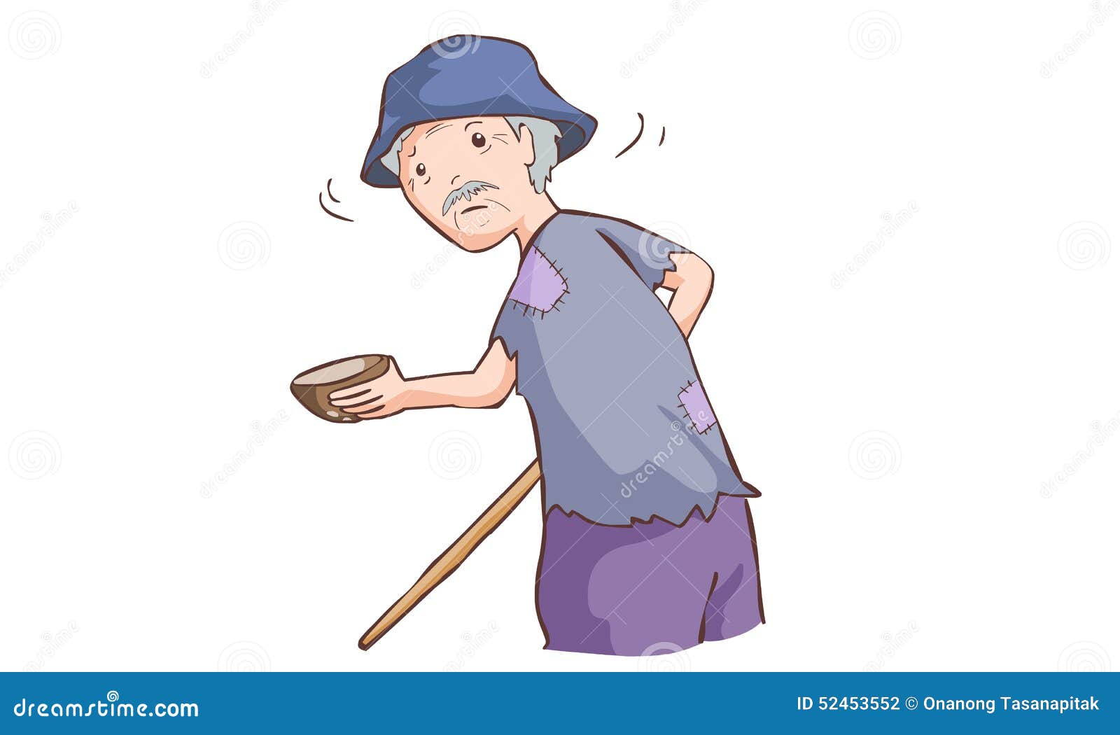 Mendigo no pano áspero ilustração do vetor. Ilustração de material ...