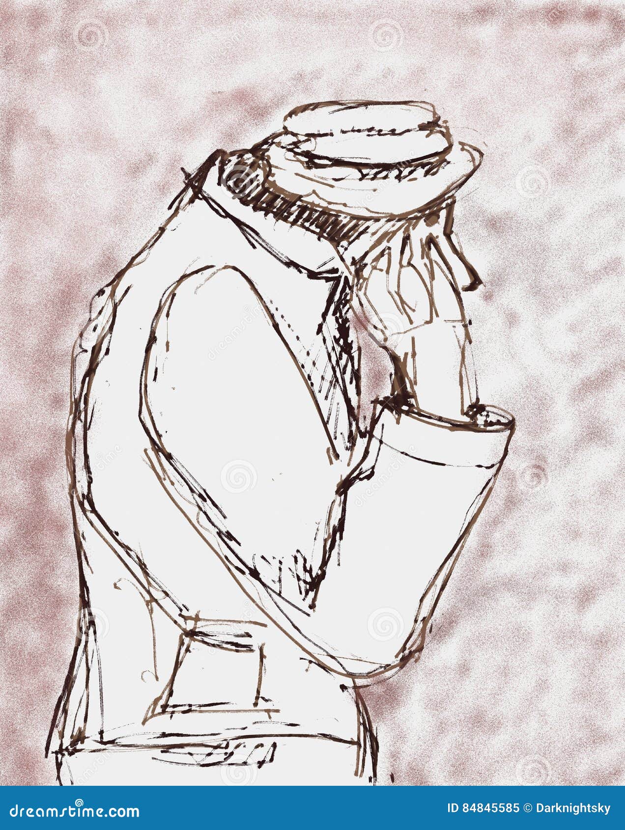 Mendigo Sketch ilustração stock. Ilustração de desenho - 84845585