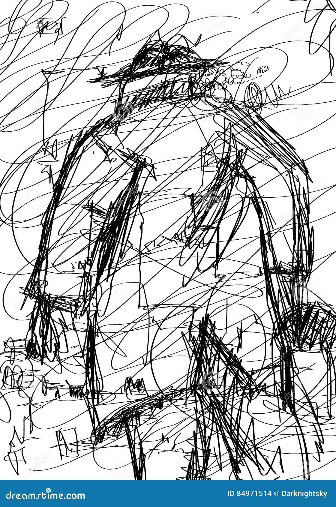 Mendigo Sketch stock de ilustración. Ilustración de pobreza - 84971514