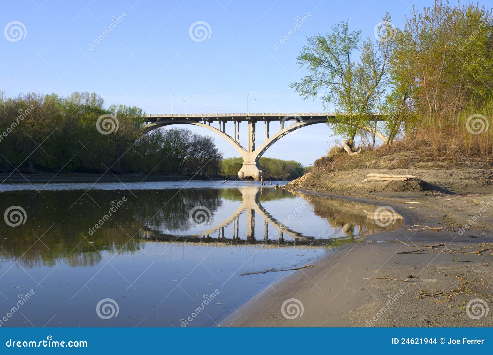 Mendota Bridge from Shores of Minnesota River Stock Photo - Image of ...