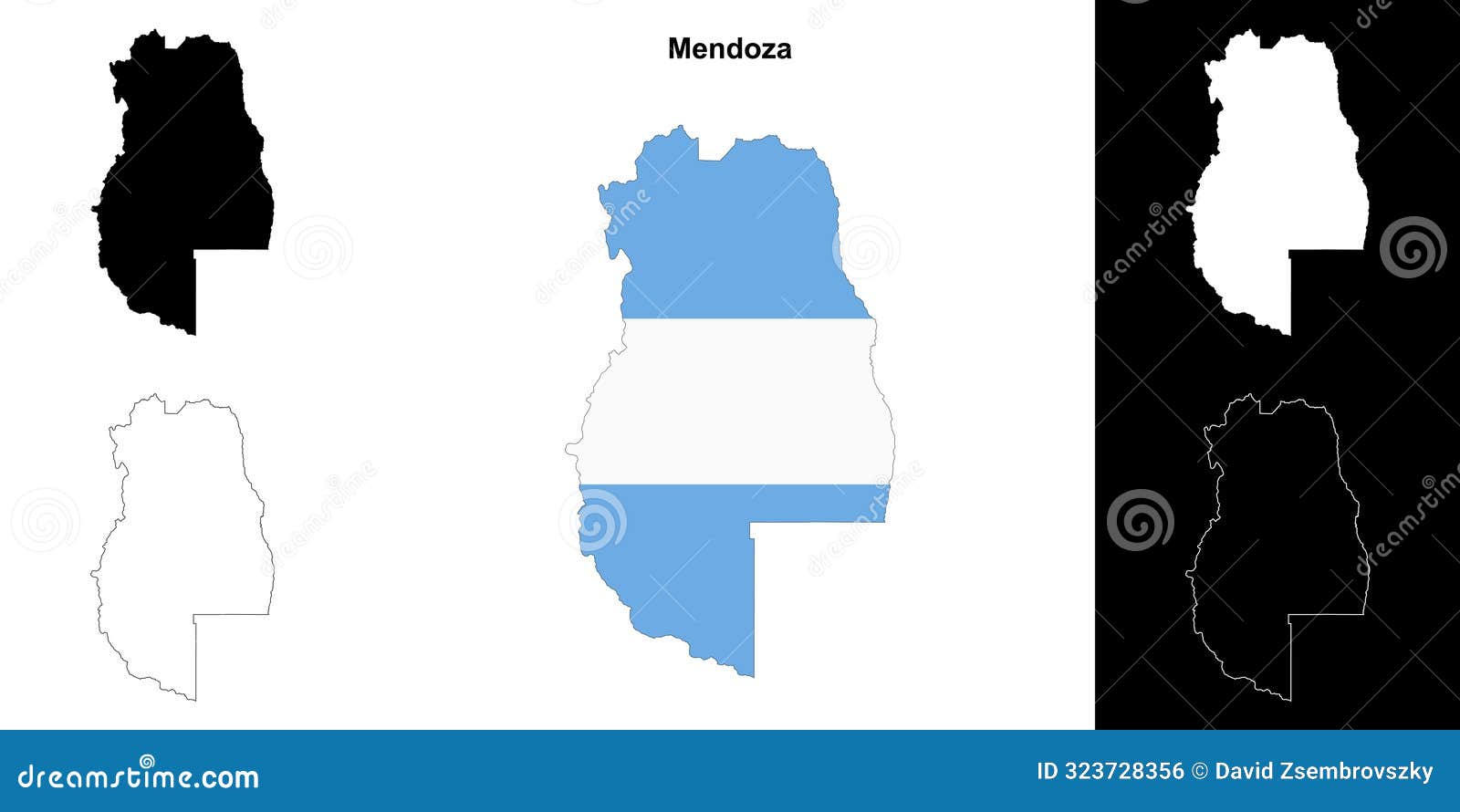 Mendoza outline map stock illustration. Illustration of region - 323728356