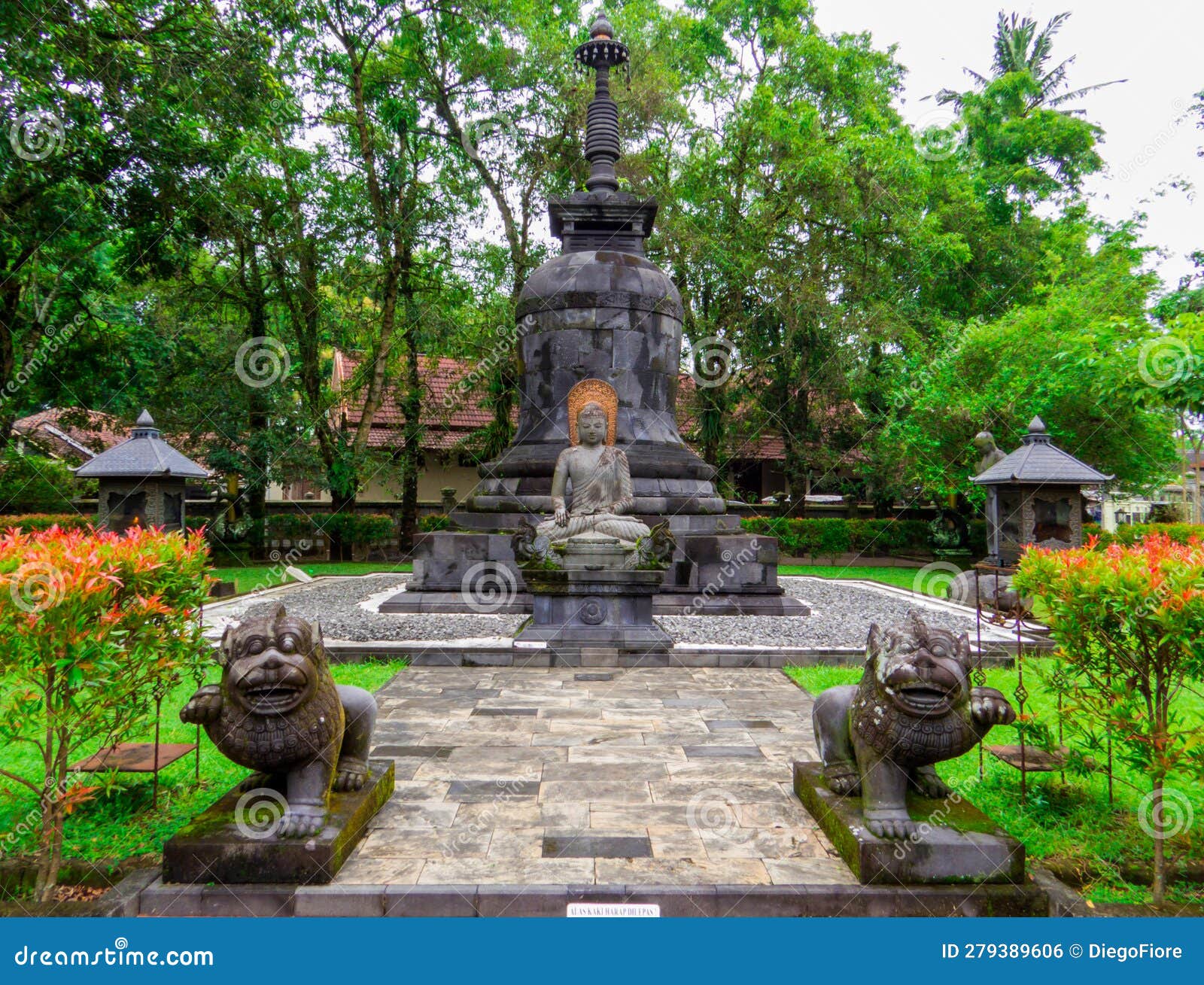 Mendut Buddhist Monastery, Borobodur, Indonesia Stock Photo - Image of ...