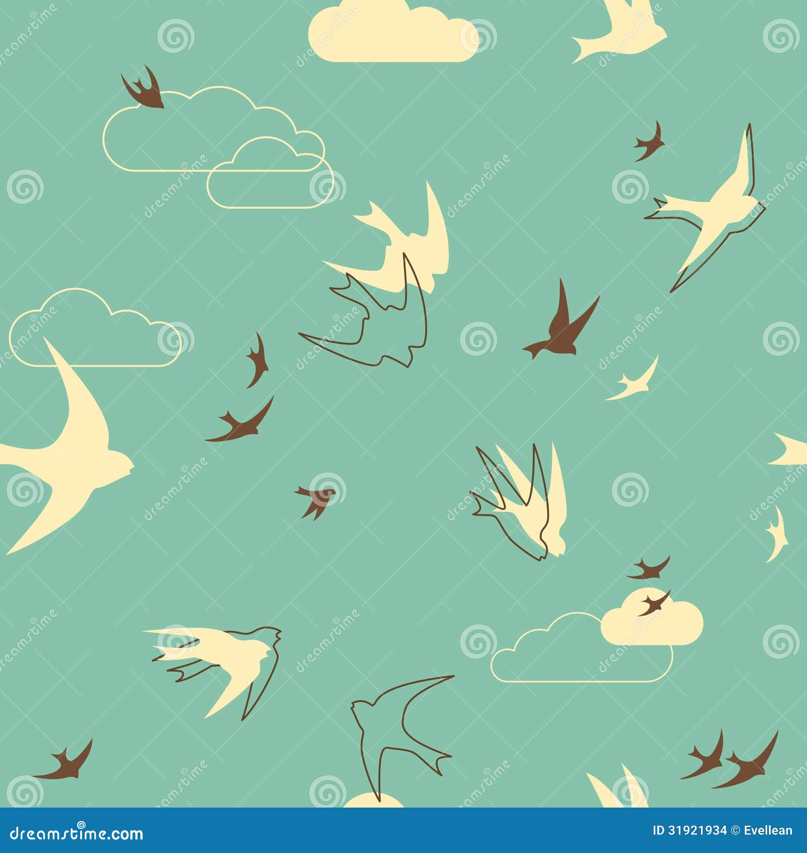 Menge von Schwalben vektor abbildung. Illustration von dekorativ - 31921934