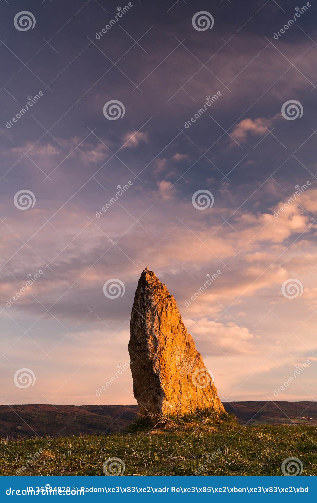 The menhir stock image. Image of granite, sunset, megalithic - 25184829