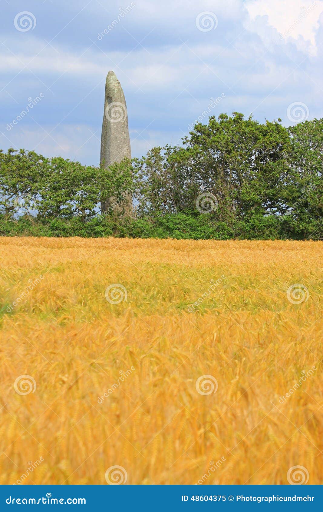 Menhir DE Kerloas, Bretagne, Frankrijk Stock Afbeelding - Image of ...