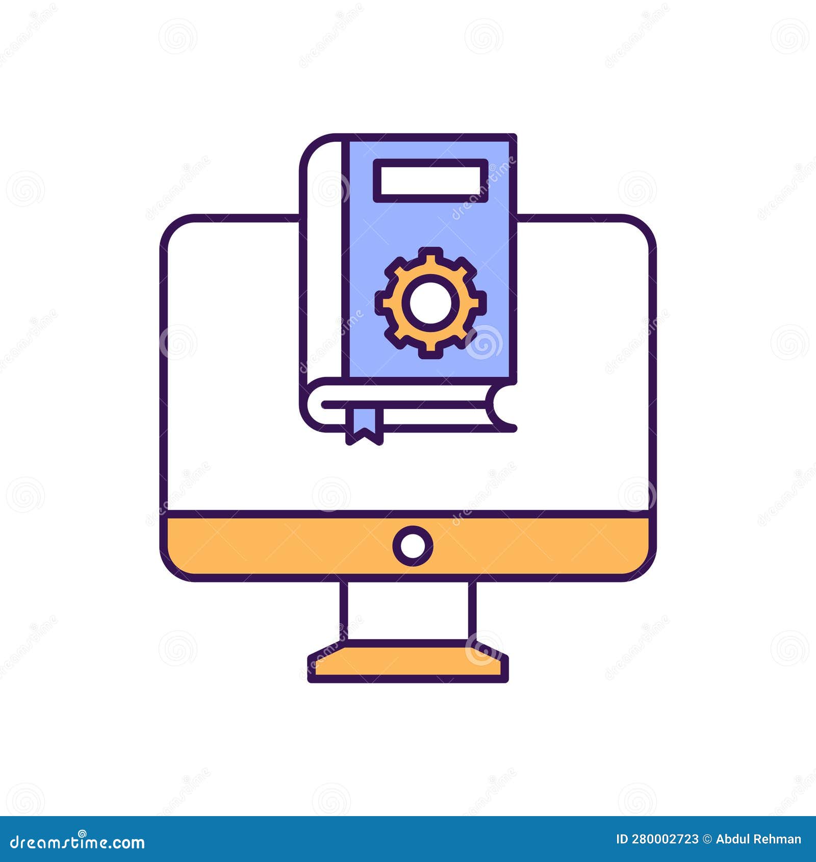 Menial Book Outline with Colors Fill Vector Icon that Can Easily Edit ...