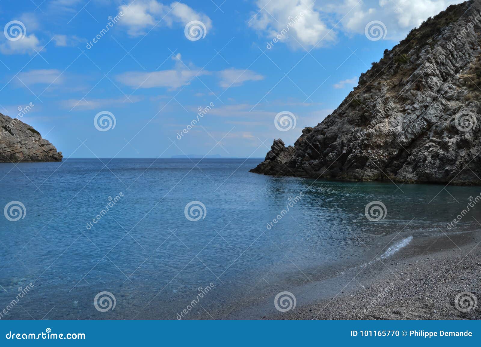 Menies Bay with Its Pebble Beach Stock Photo - Image of coastal, cretan ...