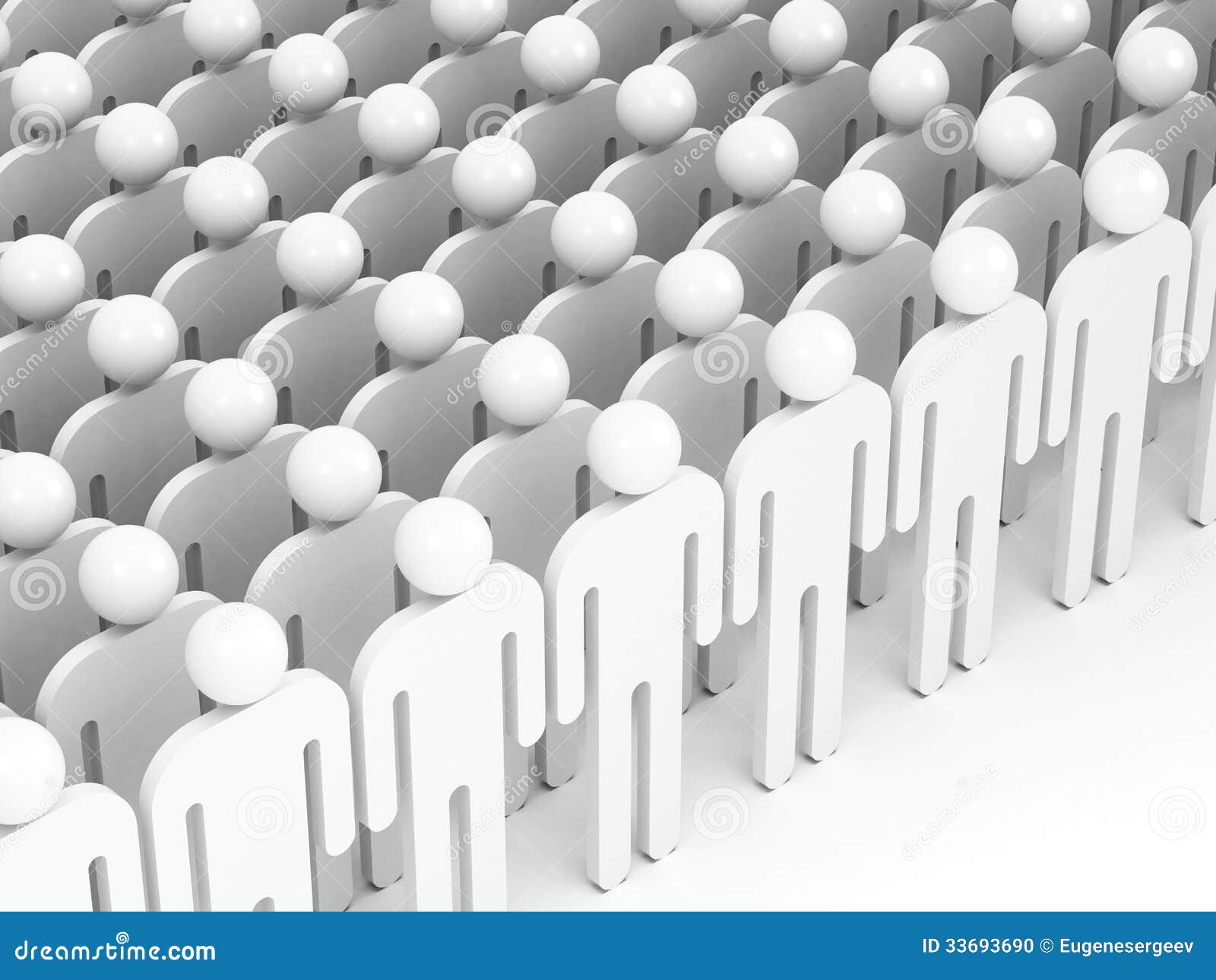 Menigte Van Abstracte Witte Mensen. 3d Geef Terug Stock Illustratie ...