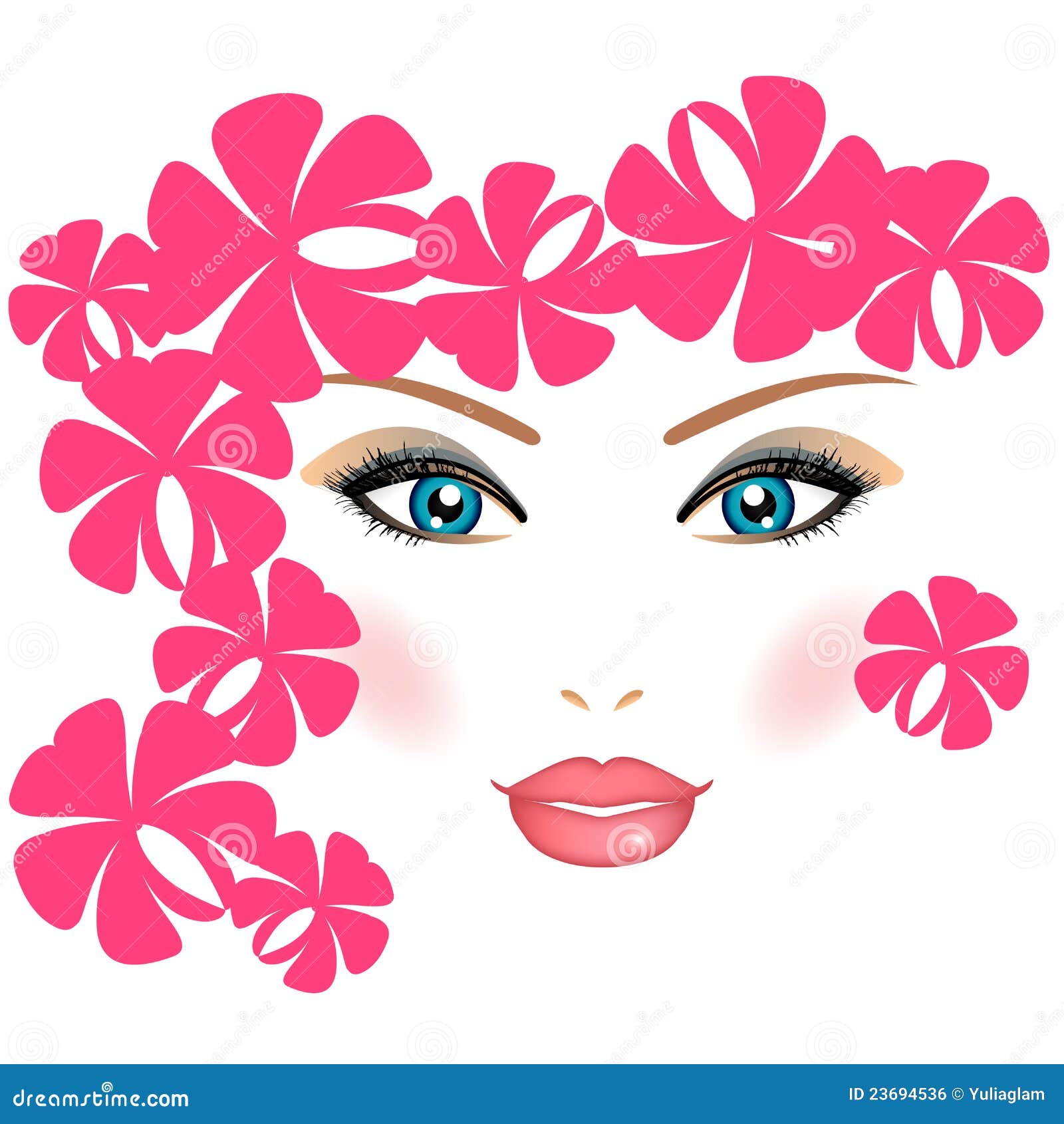 Menina com flores ilustração do vetor. Ilustração de frescor - 23694536