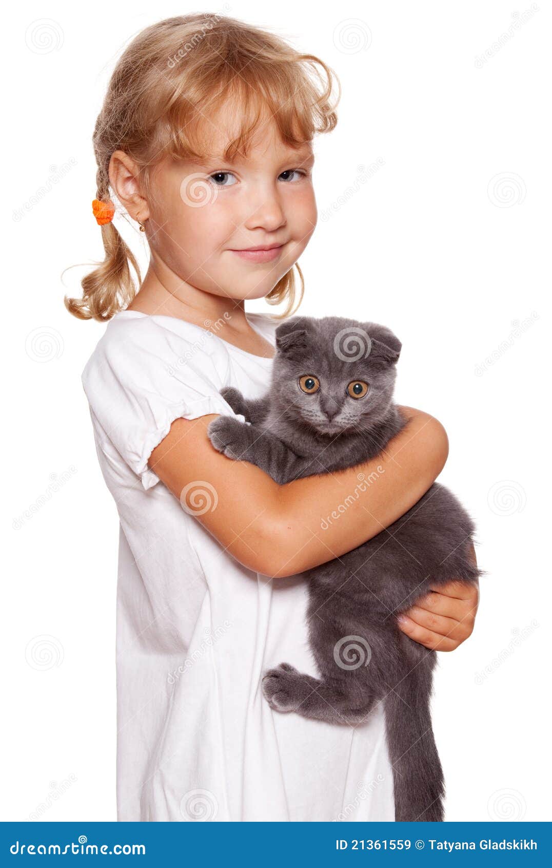 Menina com gato imagem de stock. Imagem de fofofo, amor - 21361559