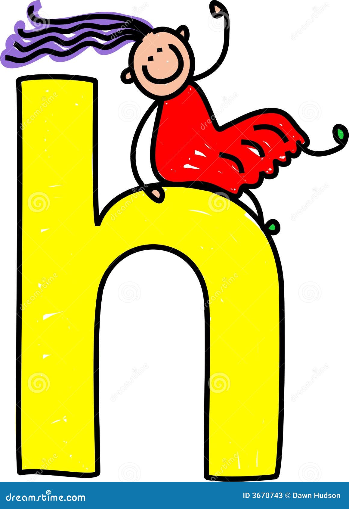 Menina da letra H ilustração stock. Ilustração de objetos - 3670743