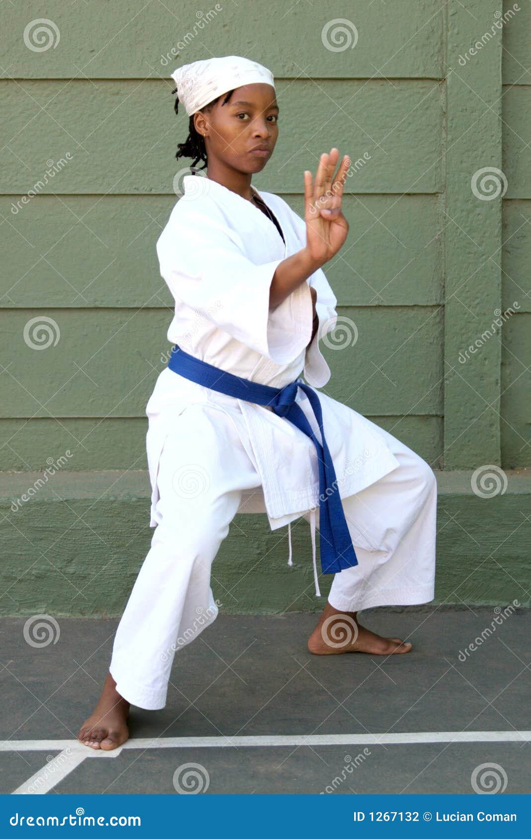 Menina do karaté foto de stock. Imagem de punho, luta - 1267132