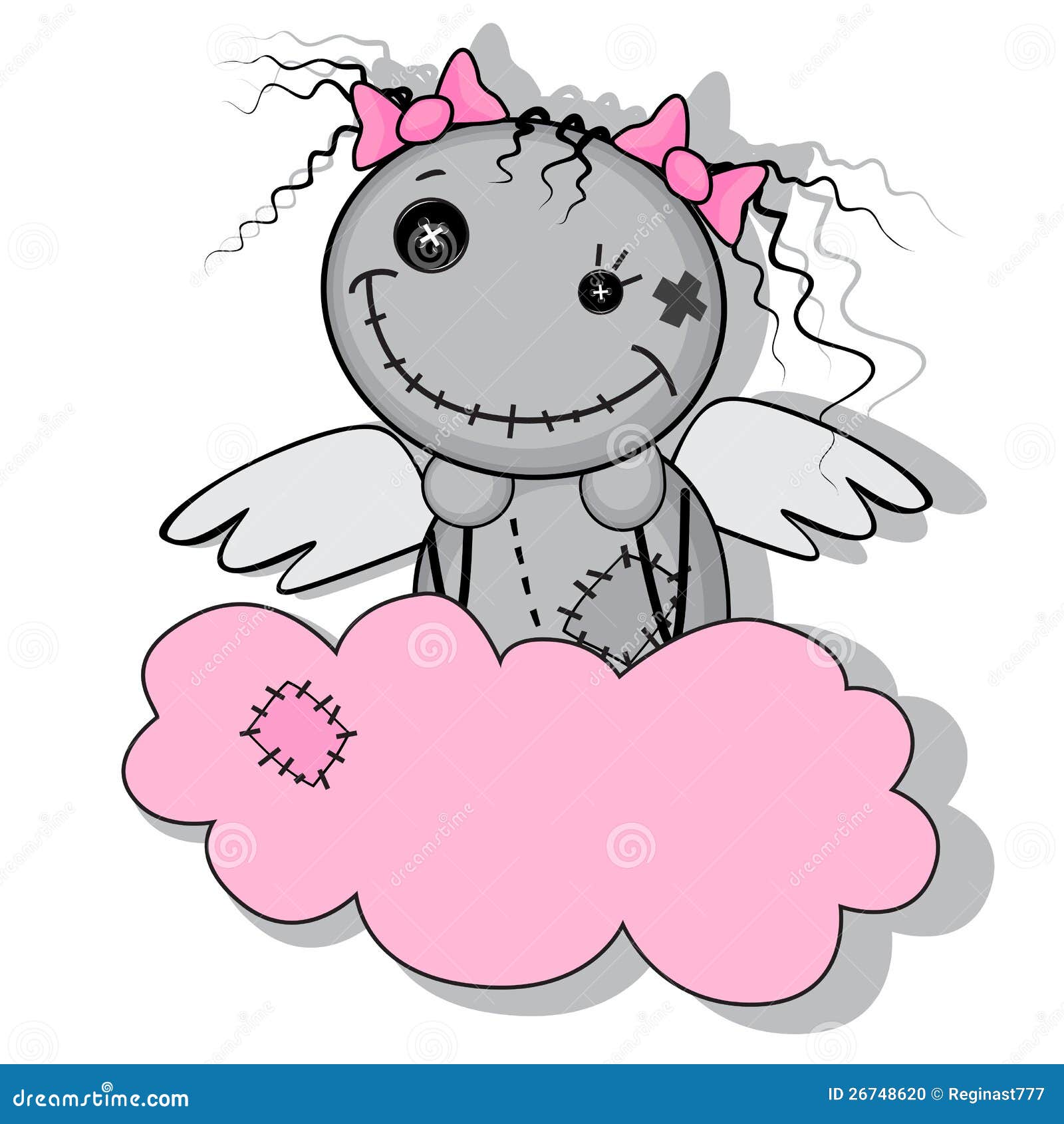 Menina Do Monstro Com Asas Em Uma Nuvem Ilustração do Vetor ...