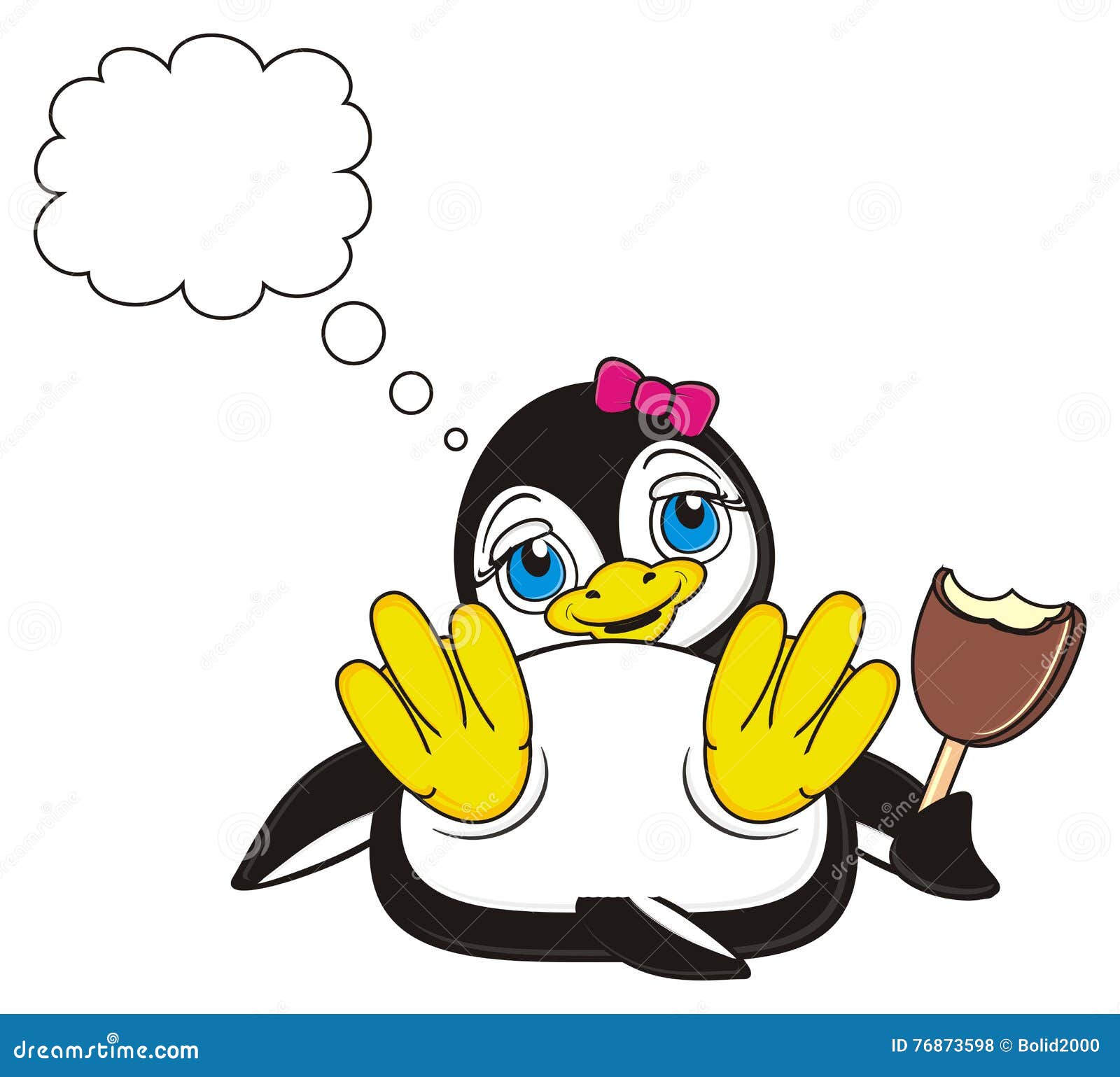 Menina Do Pinguim Com Callout Limpo Ilustração Stock - Ilustração de ...