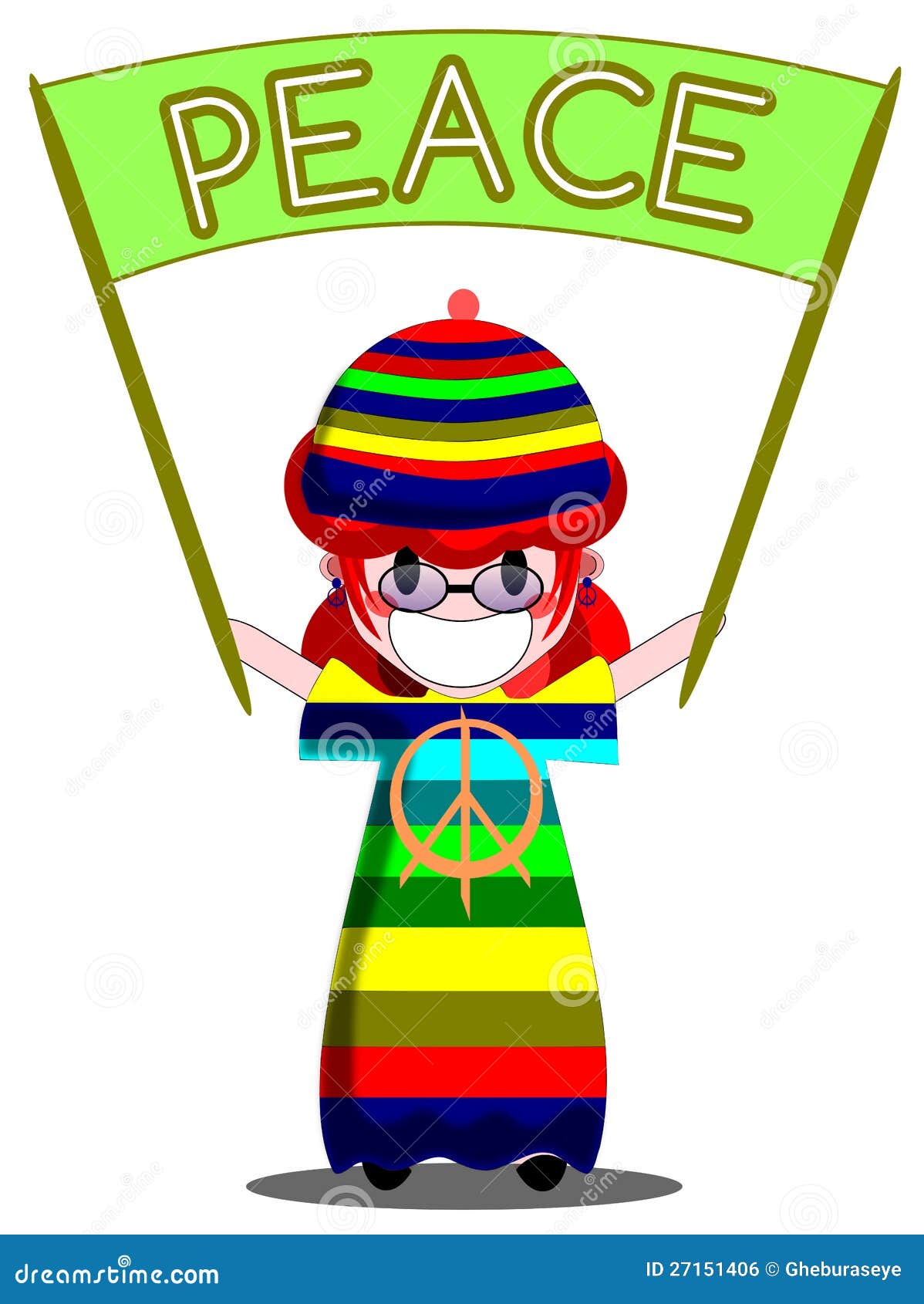 Menina pacifista foto de stock. Ilustração de menina - 27151406