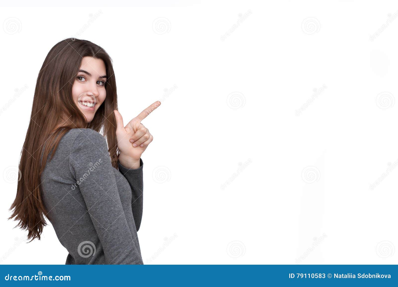 Menina Que Aponta Acima Em Algo Imagem de Stock - Imagem de estar ...