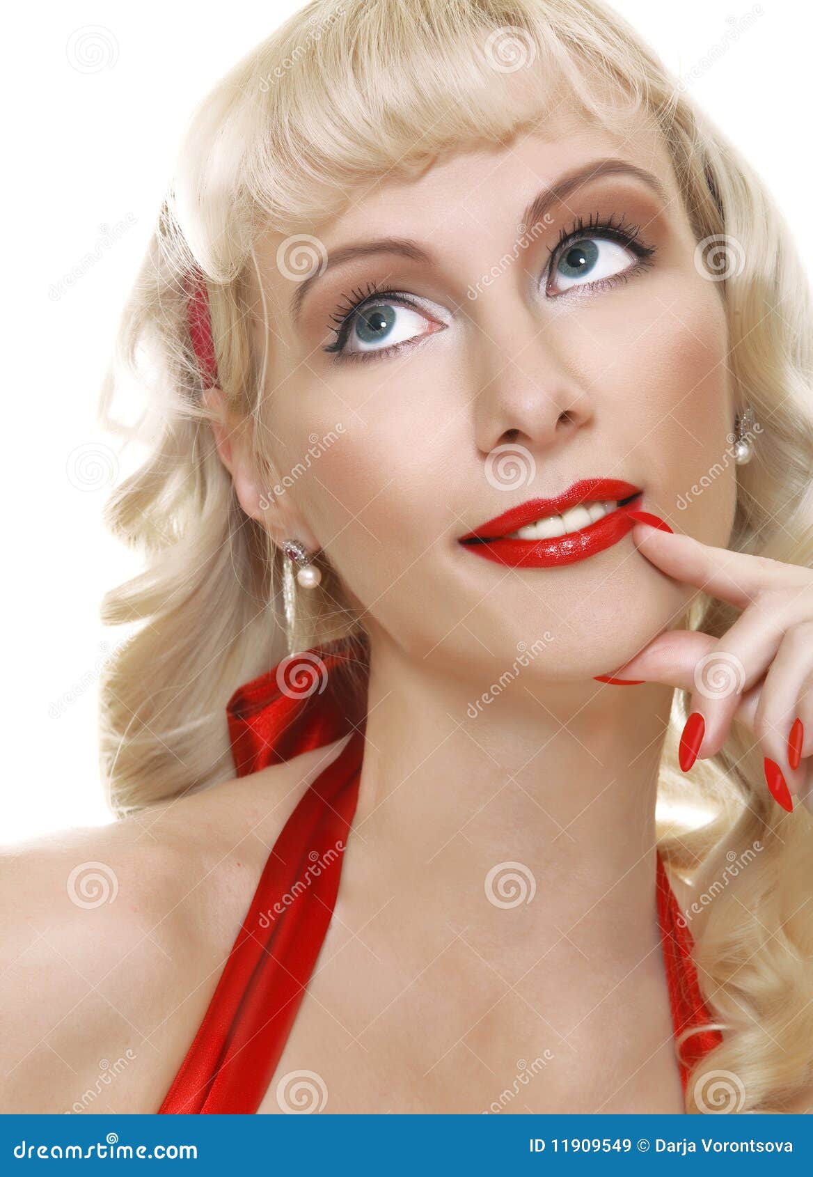 Menina Retro Do Estilo Pin-Acima Imagem de Stock - Imagem de encanto ...