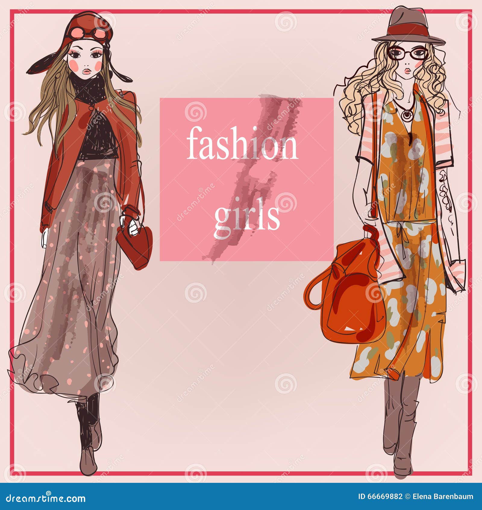 Meninas Do Modelo Dos Desenhos Animados Da Forma Ilustração do Vetor ...