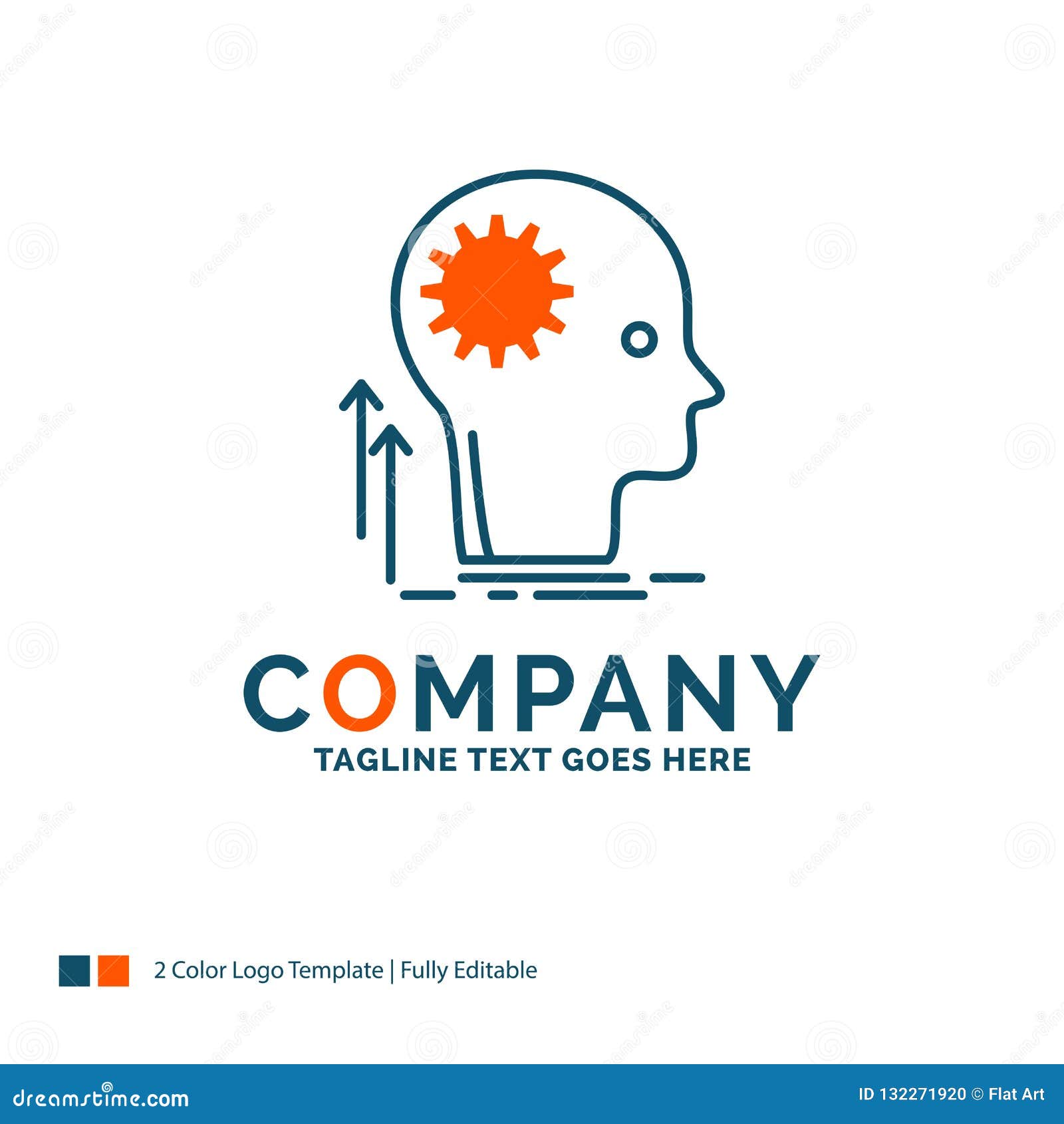 Mening, Creatief, Het Denken, Idee, Brainstorming Logo Design Blauw ...