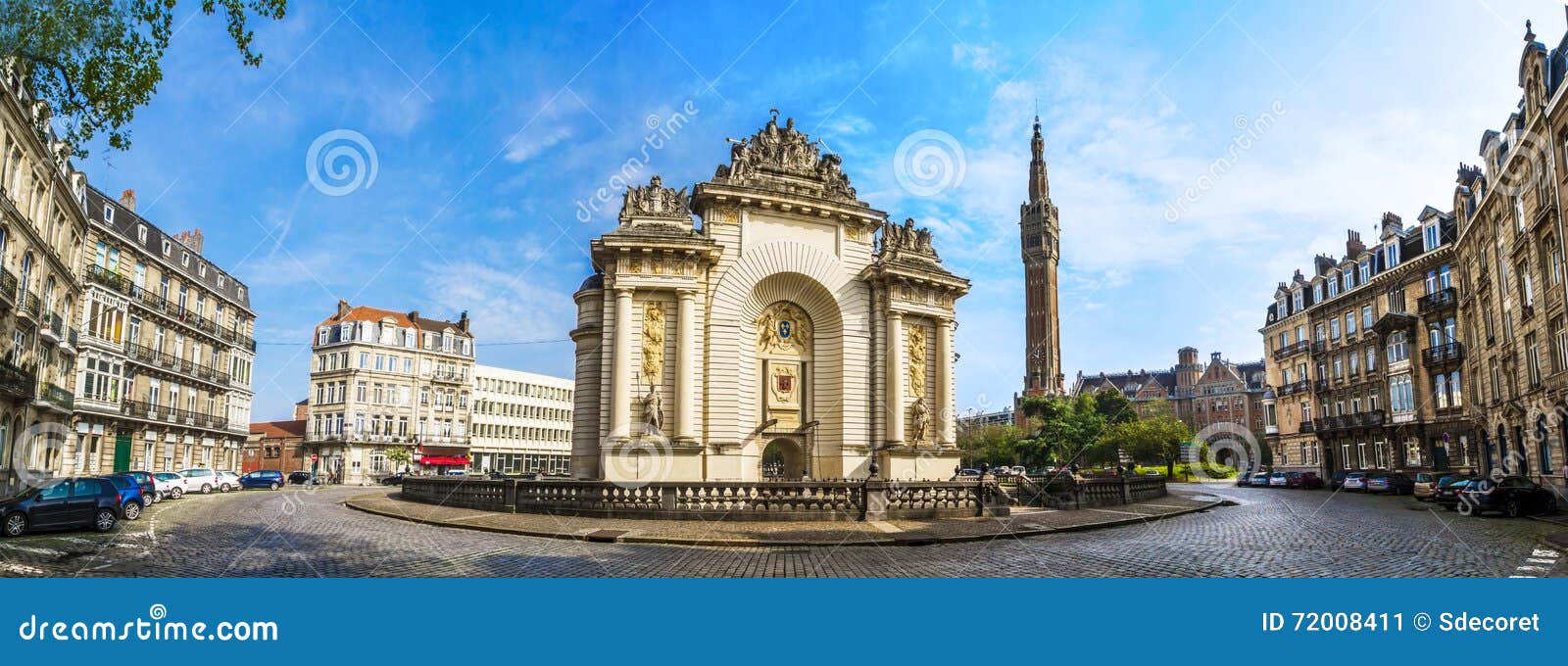 Mening Van Franse Stad Lille Stock Illustratie - Illustration of ...