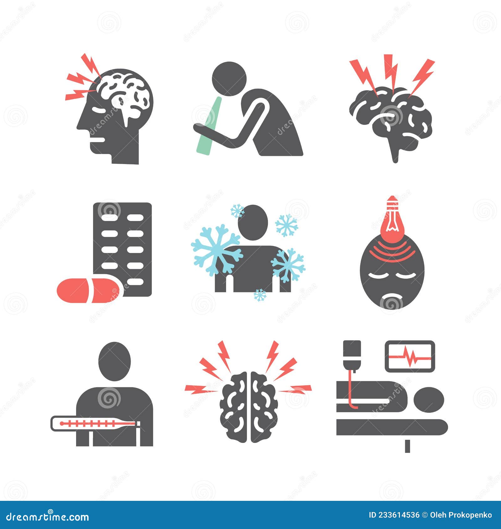 Meningitis Web Infographic. Meningitis Symptoms Icons. Vector ...