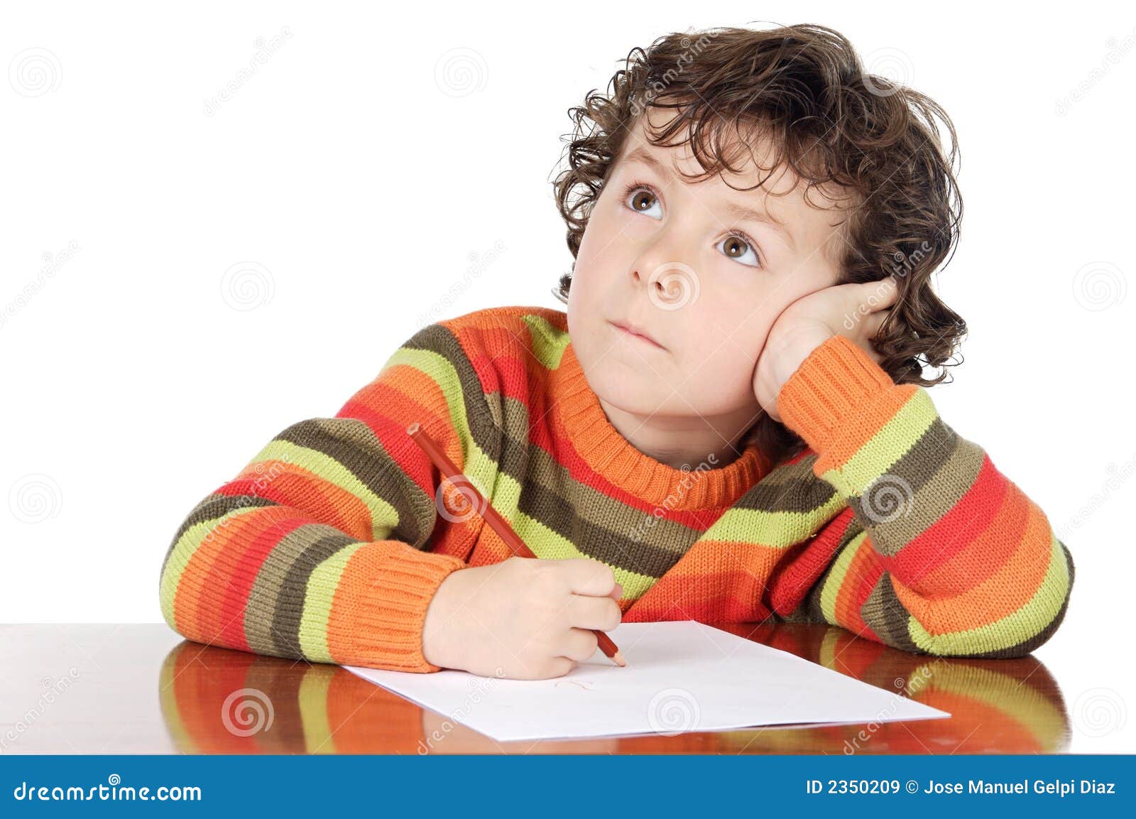 Menino Aborrecido a Estudar Imagem de Stock - Imagem de confuso ...