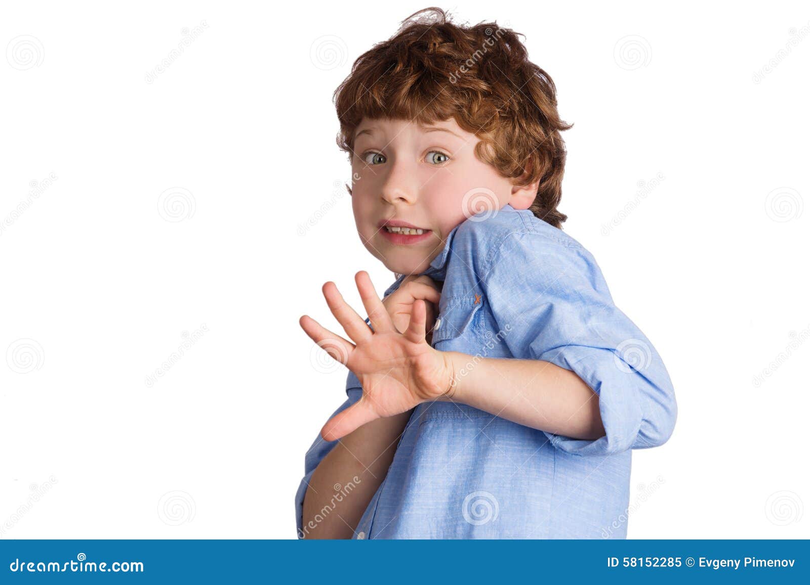 Menino Assustado No Fundo Branco Imagem de Stock - Imagem de olhar ...