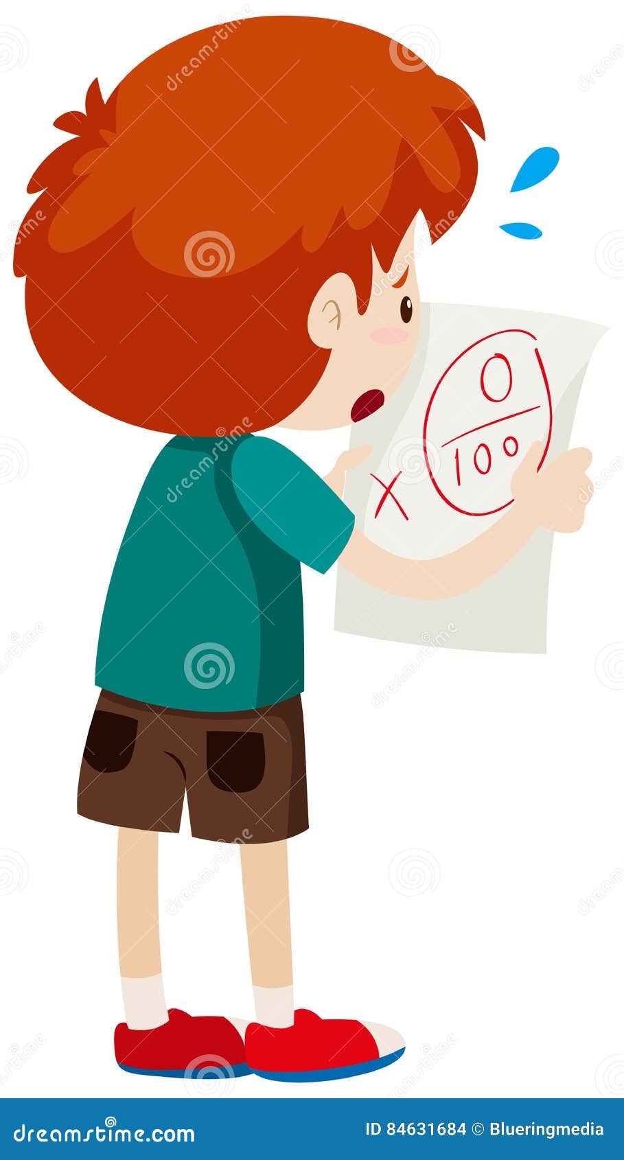 Menino Com a Contagem Zero No Papel Ilustração do Vetor - Ilustração de ...