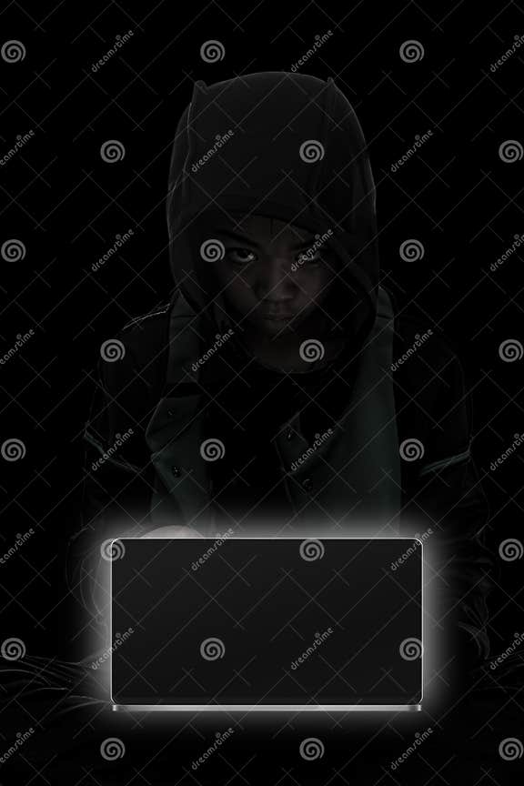 Menino do hacker foto de stock. Imagem de dados, fundo - 128855004