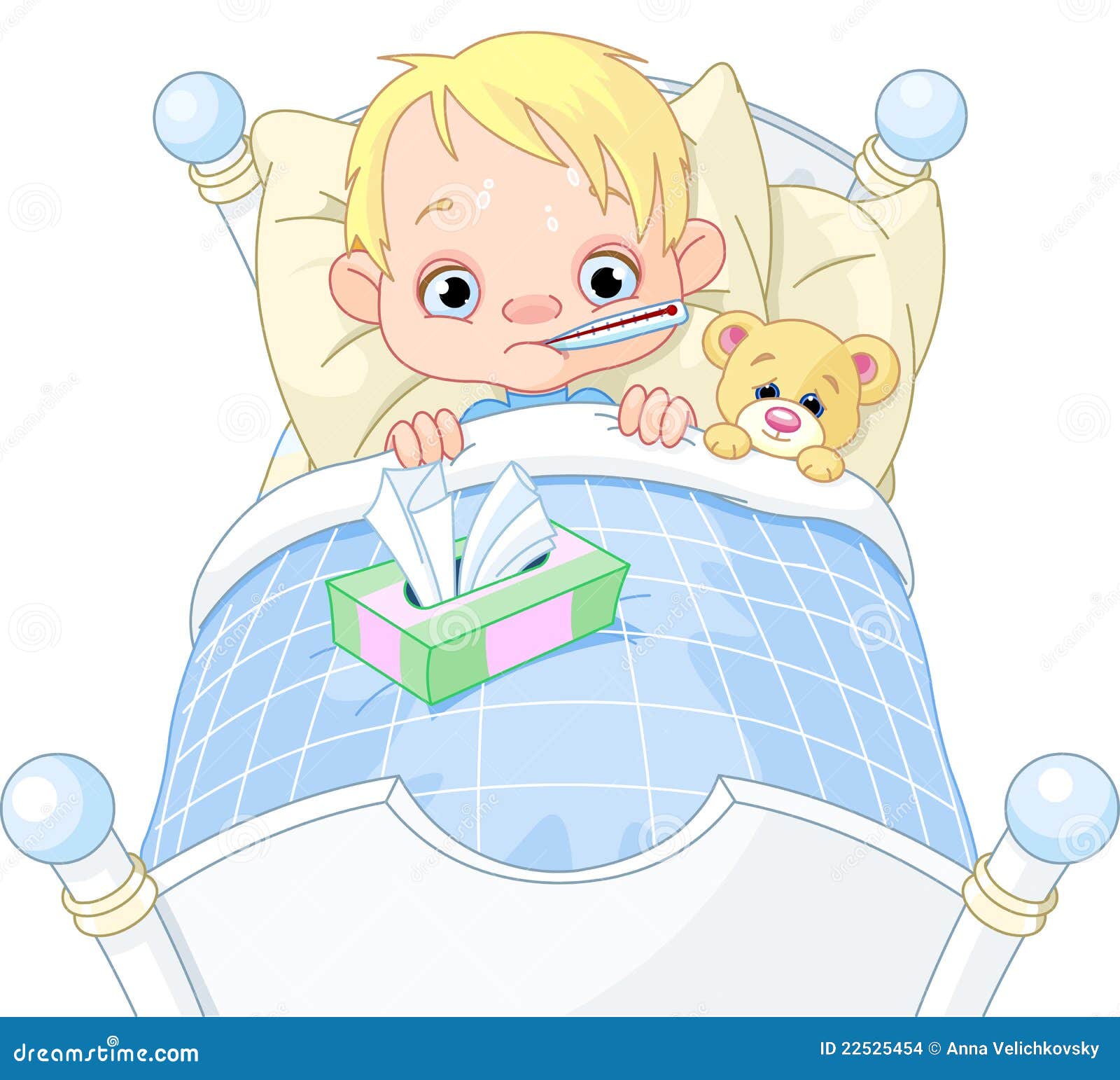 Menino doente ilustração do vetor. Ilustração de vetor - 22525454