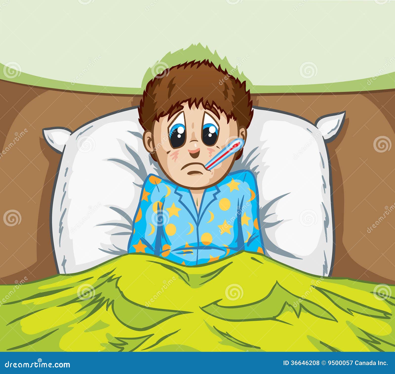 Menino doente ilustração do vetor. Ilustração de fugitivo - 36646208