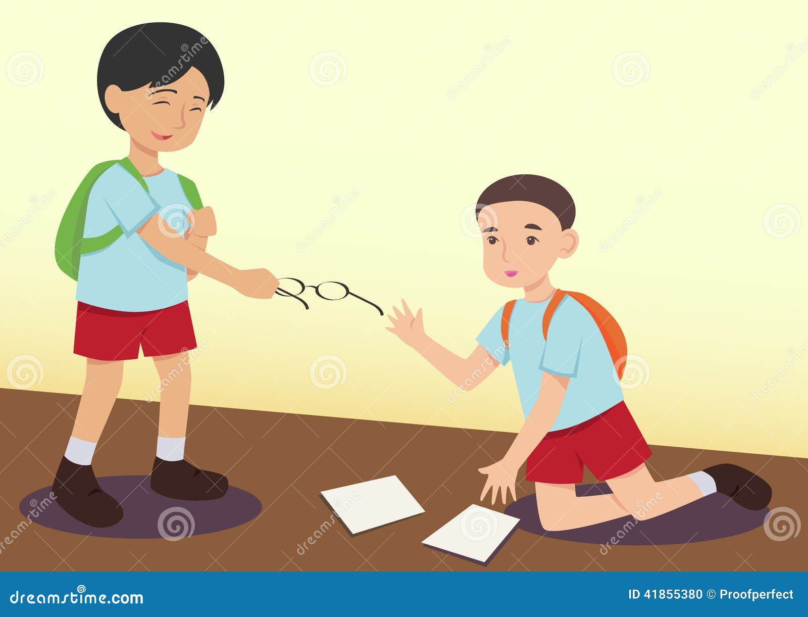 Menino Que Ajuda Outro A Caçoar Ilustração Stock - Ilustração de ... Menino Que Ajuda Outro A Caçoar Ilustração Stock - Ilustração de ...
