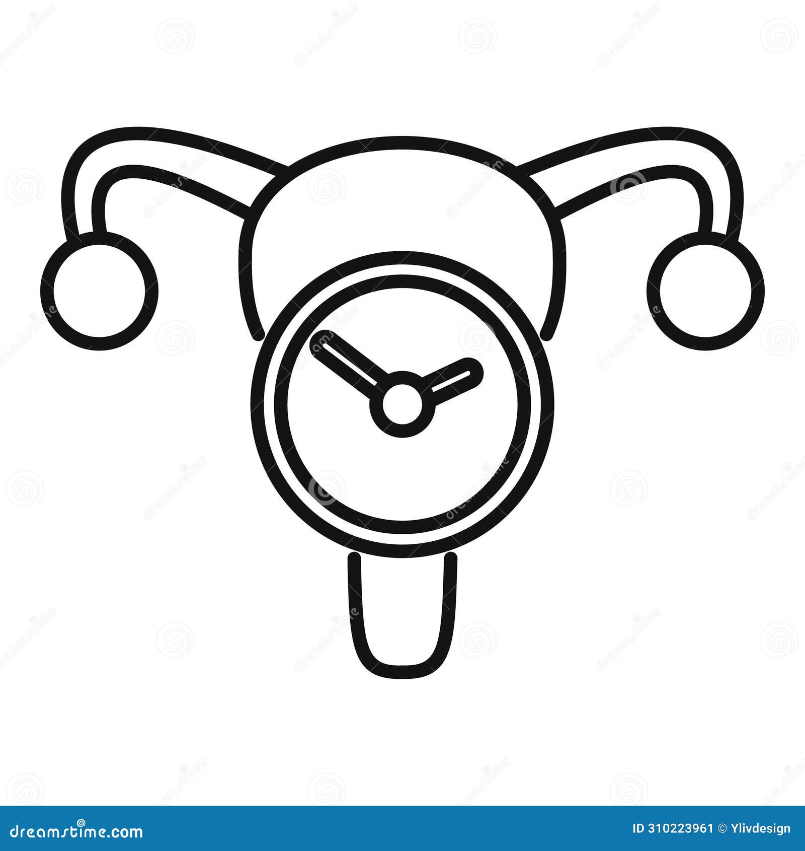 Menopause Clock Time Icon Outline Vector Female Age Cycle Stock Vector
