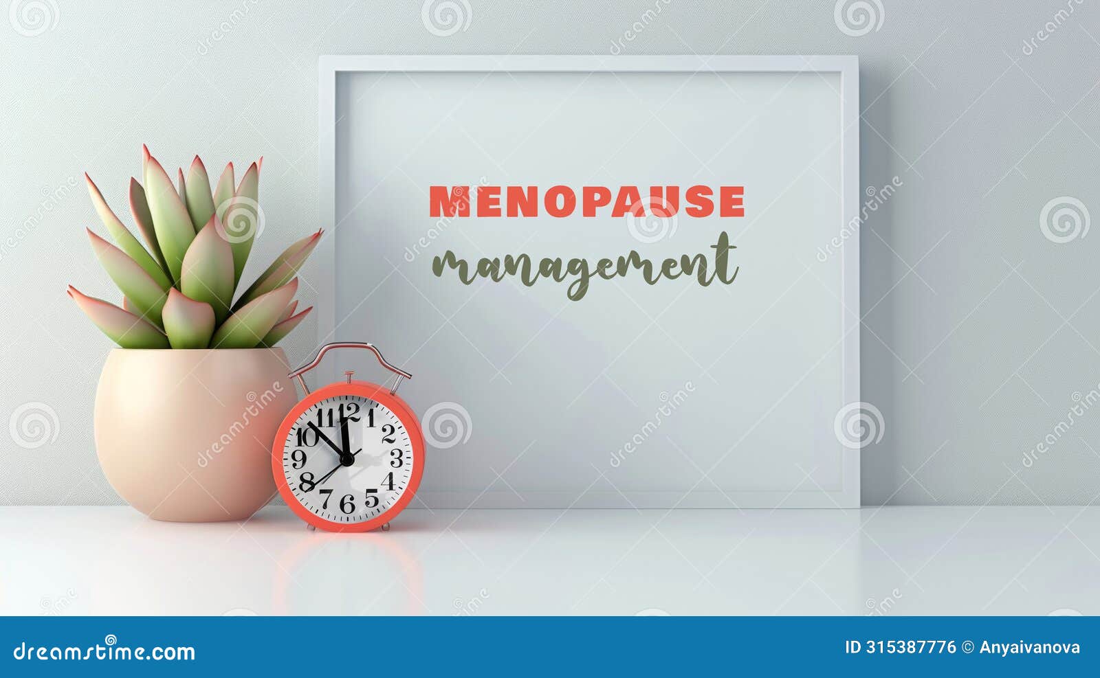 Menopause Management Concept with Clock and Succulent in Modern Room ...