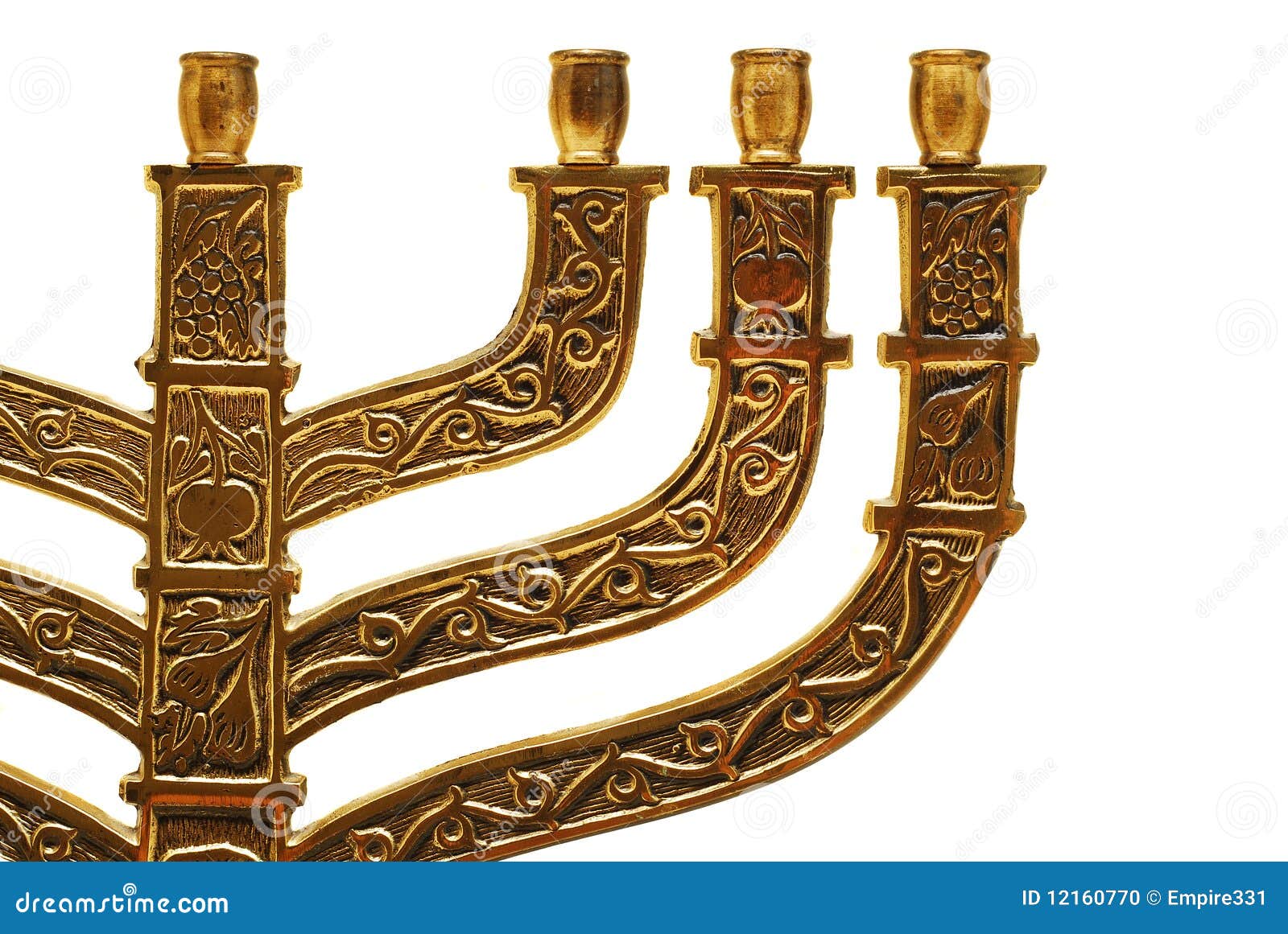 Menorah detail stock photo. Image of golden, temple, hebrew - 12160770