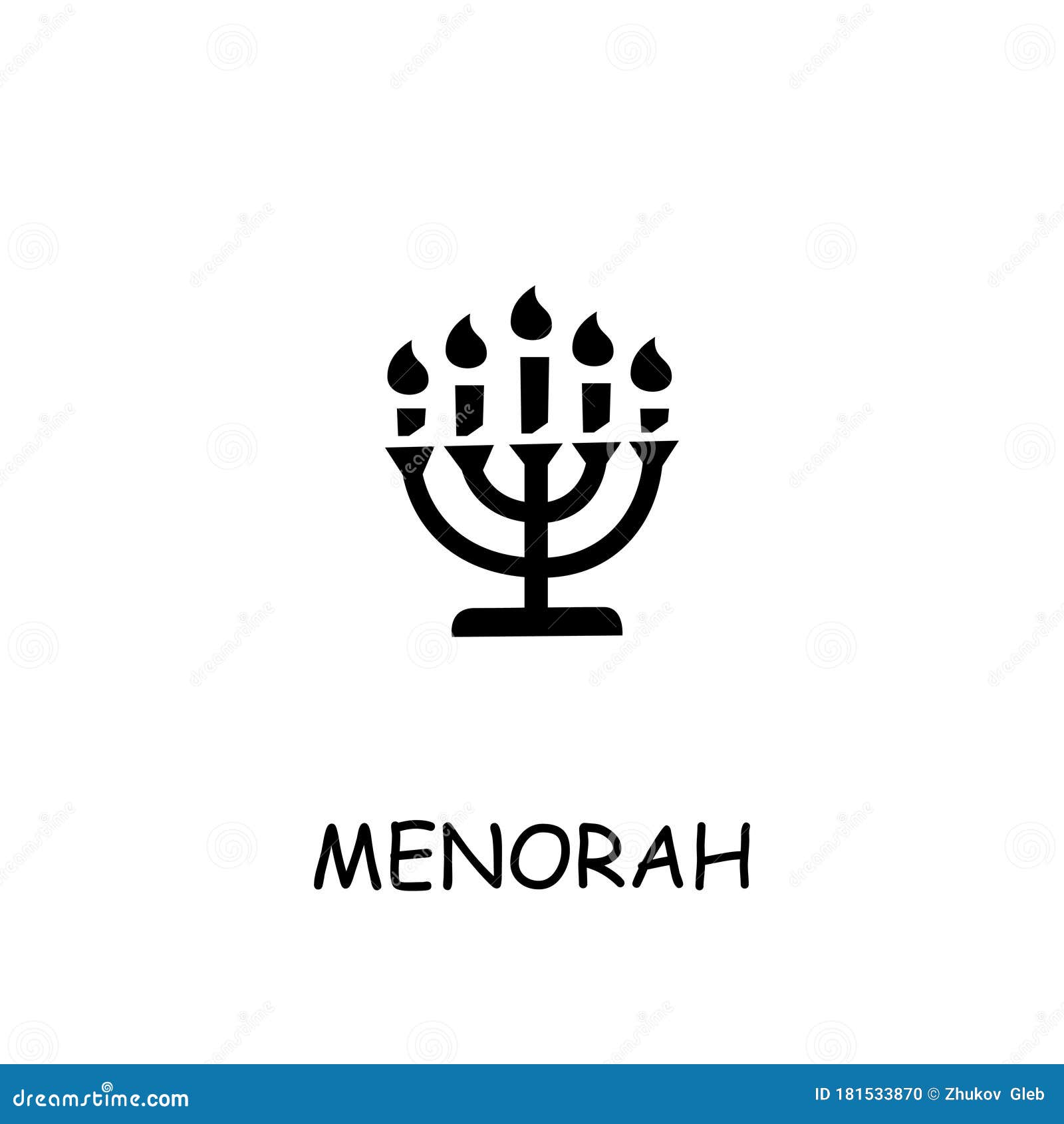 Menorah flat vector icon stock illustration. Illustration of holy ...