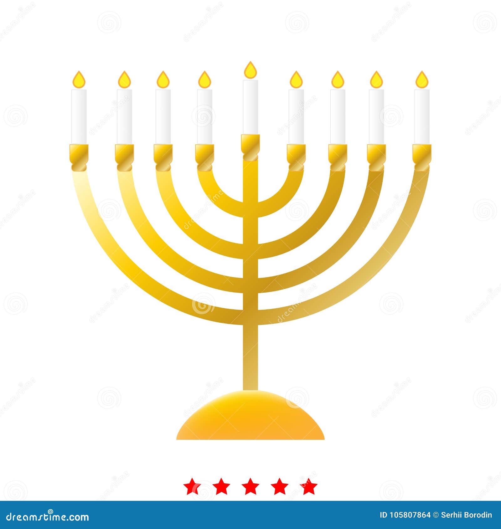 Menorah For Hanukkah Icon Different Color Stock Vector Illustration