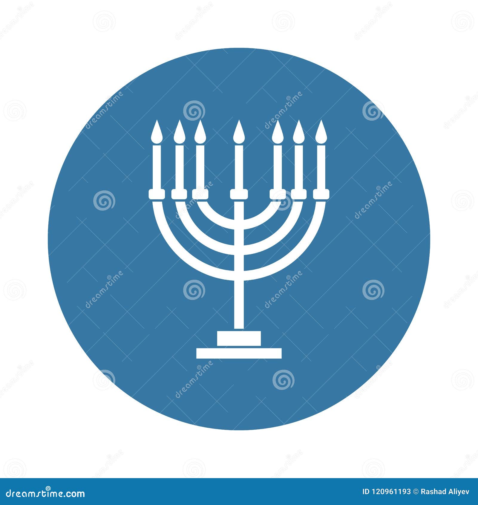 Menorah Icon in Badge Style Stock Illustration - Illustration of ...